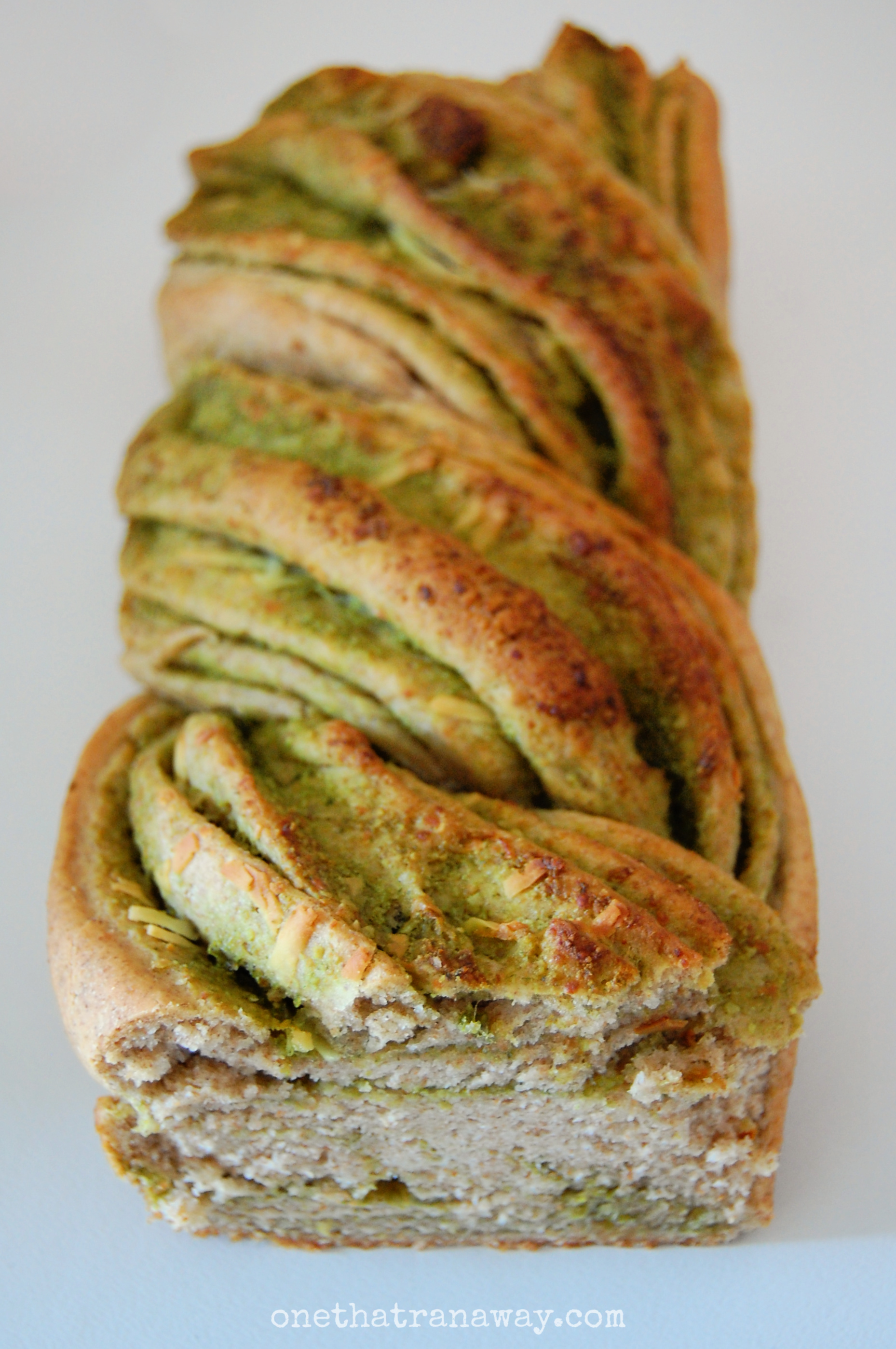 homemade braided pesto bread - one that ran away