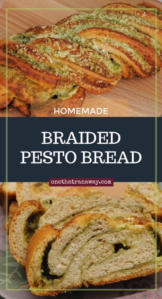 homemade braided pesto bread - one that ran away