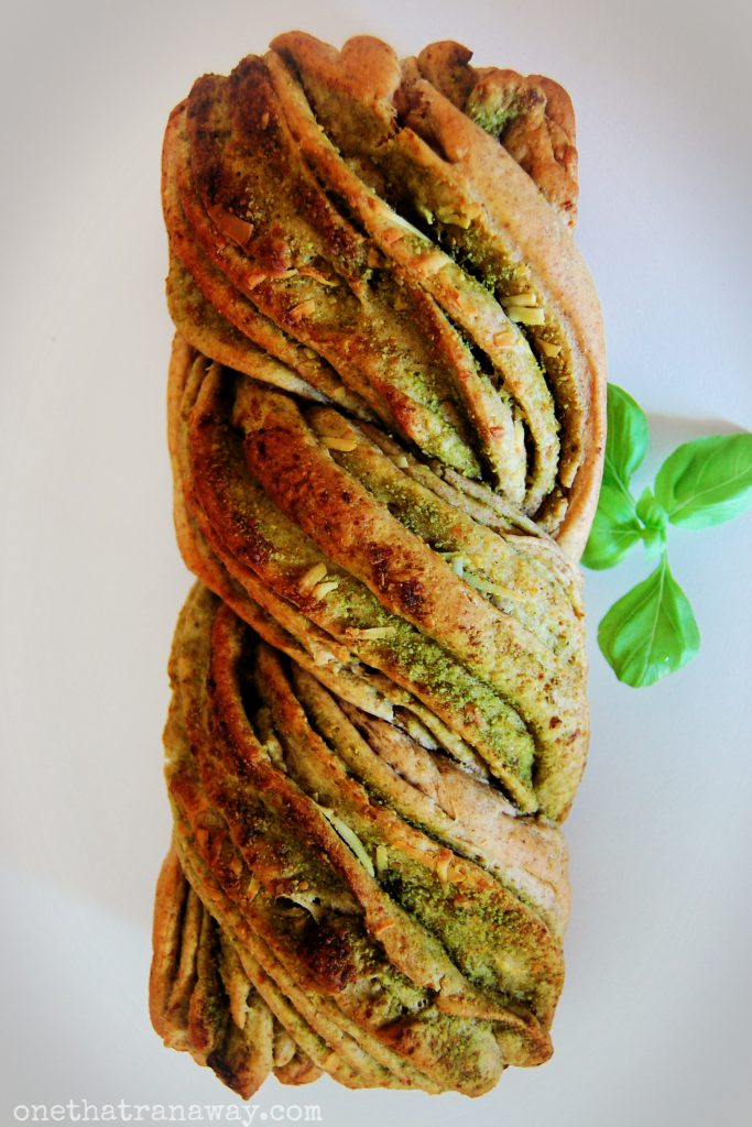 homemade braided pesto bread - one that ran away
