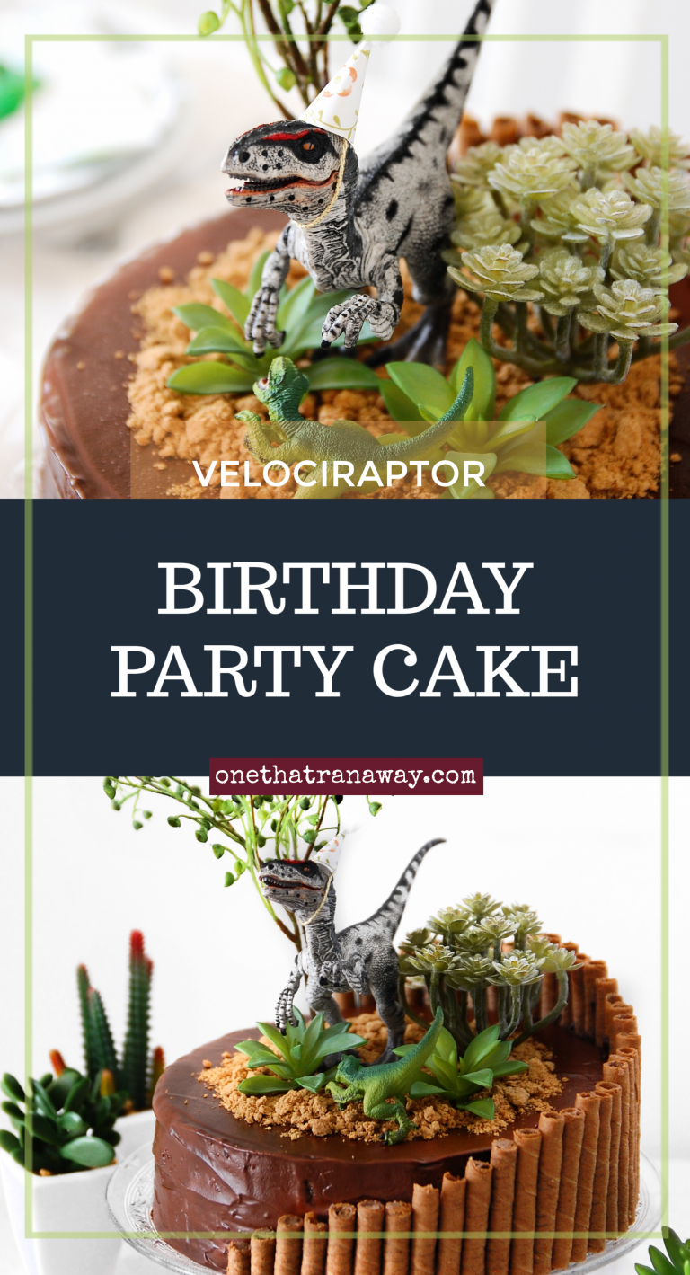 Velociraptor Birthday Party Cake - one that ran away